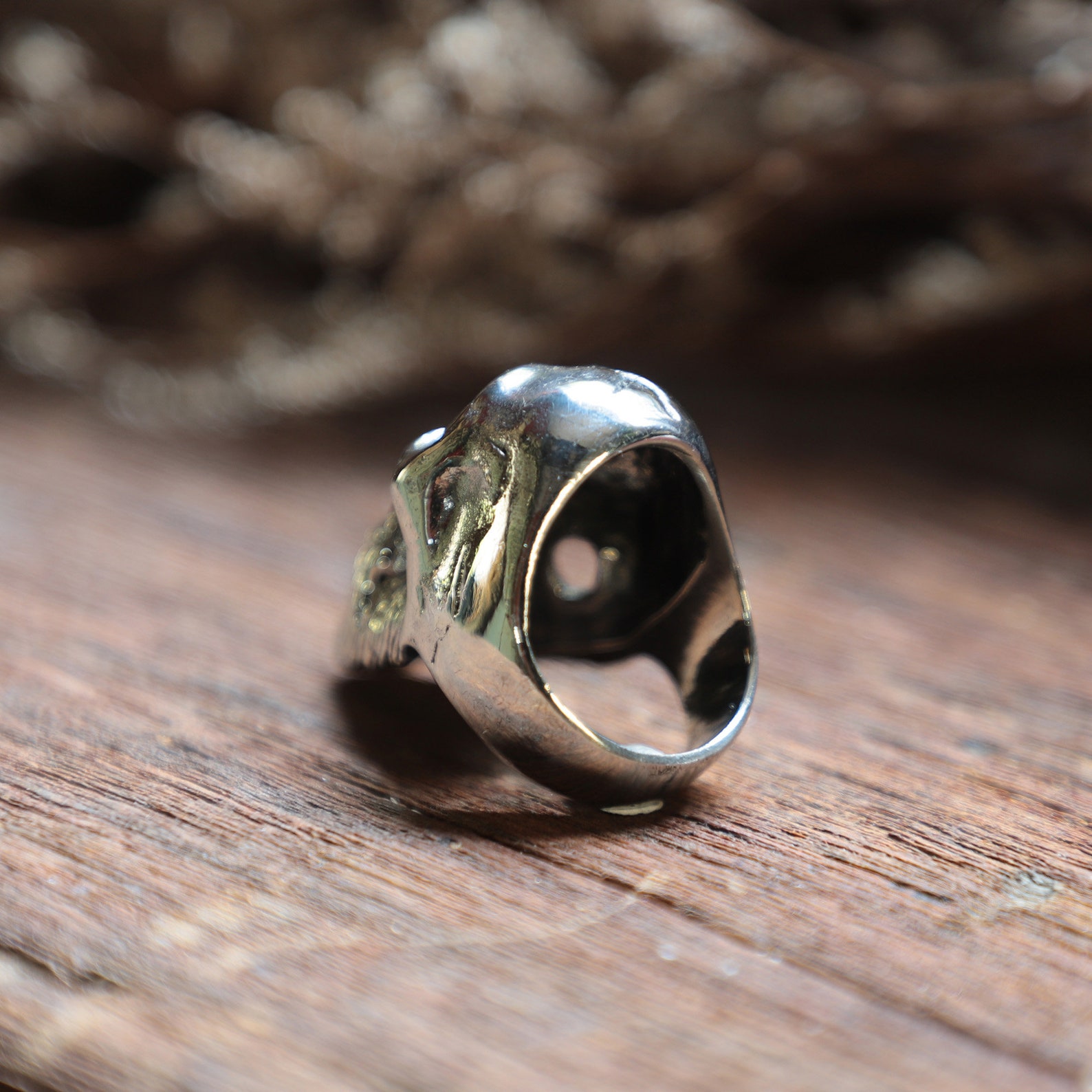 Bald Beard Skull Ring for Men Made of Sterling Silver 925 Biker Style ...