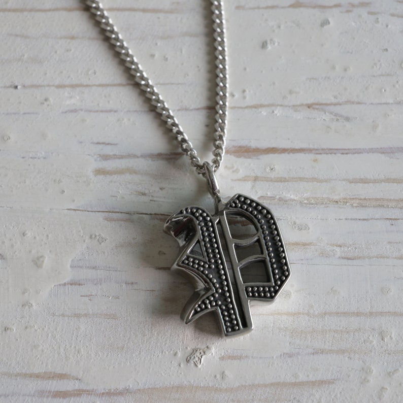 Alphabet P Pendant Necklace for Men Made of Sterling Silver | Etsy