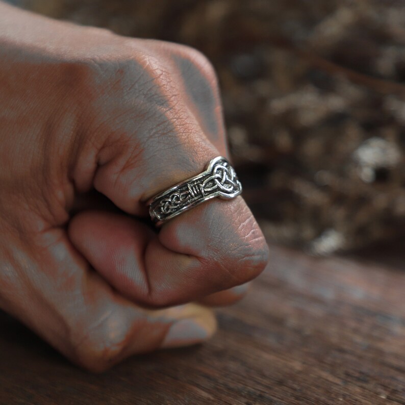 Valknut Viking Ring for men made of sterling silver 925 style | Etsy