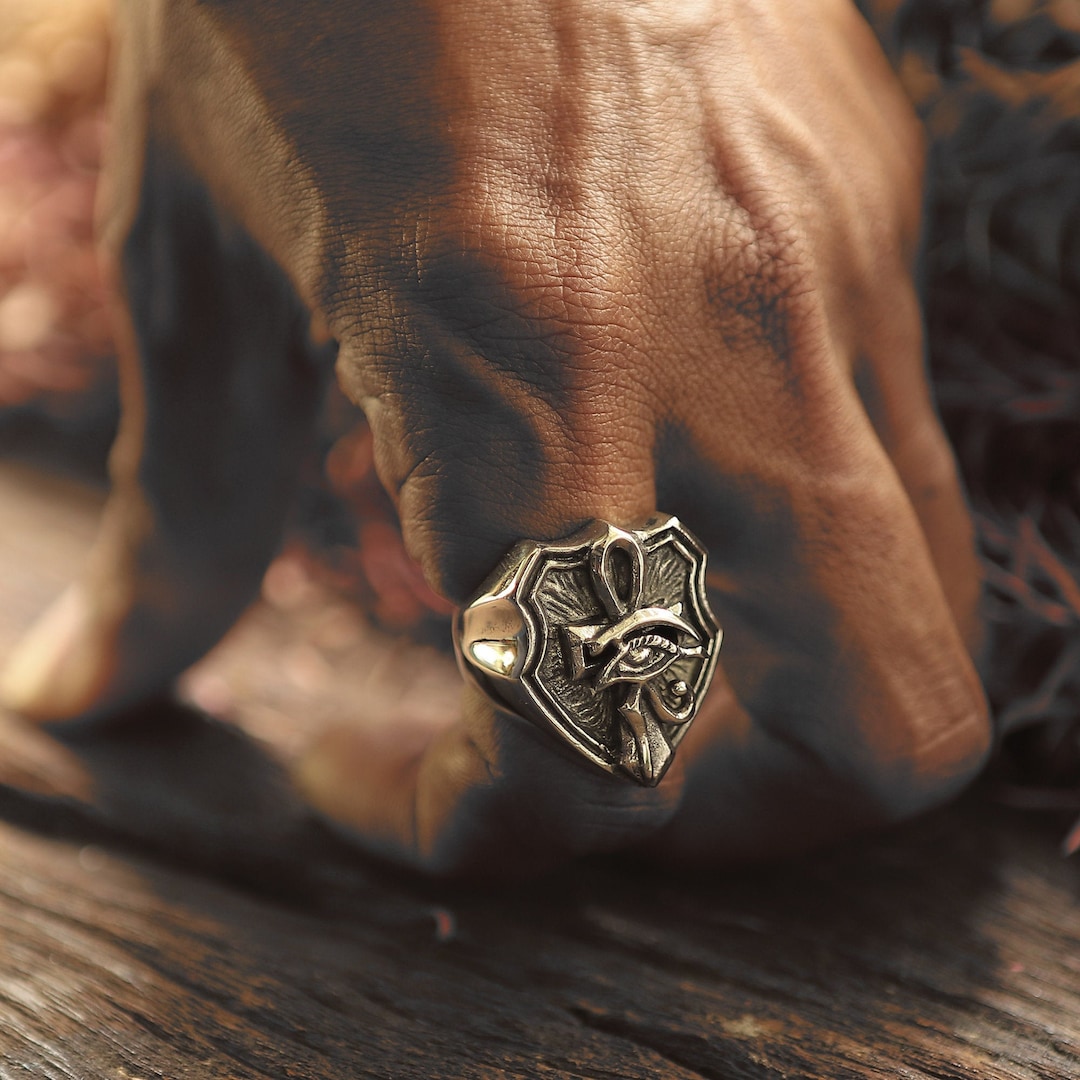 Egyptian Ankh Ring for Men Made of Sterling Silver 925 Gothic Style - Etsy