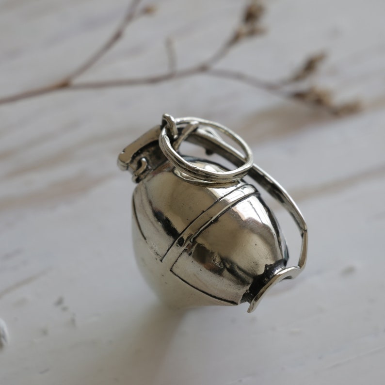 Hand Grenade Ring for Men Made of Sterling Silver 925 Military - Etsy