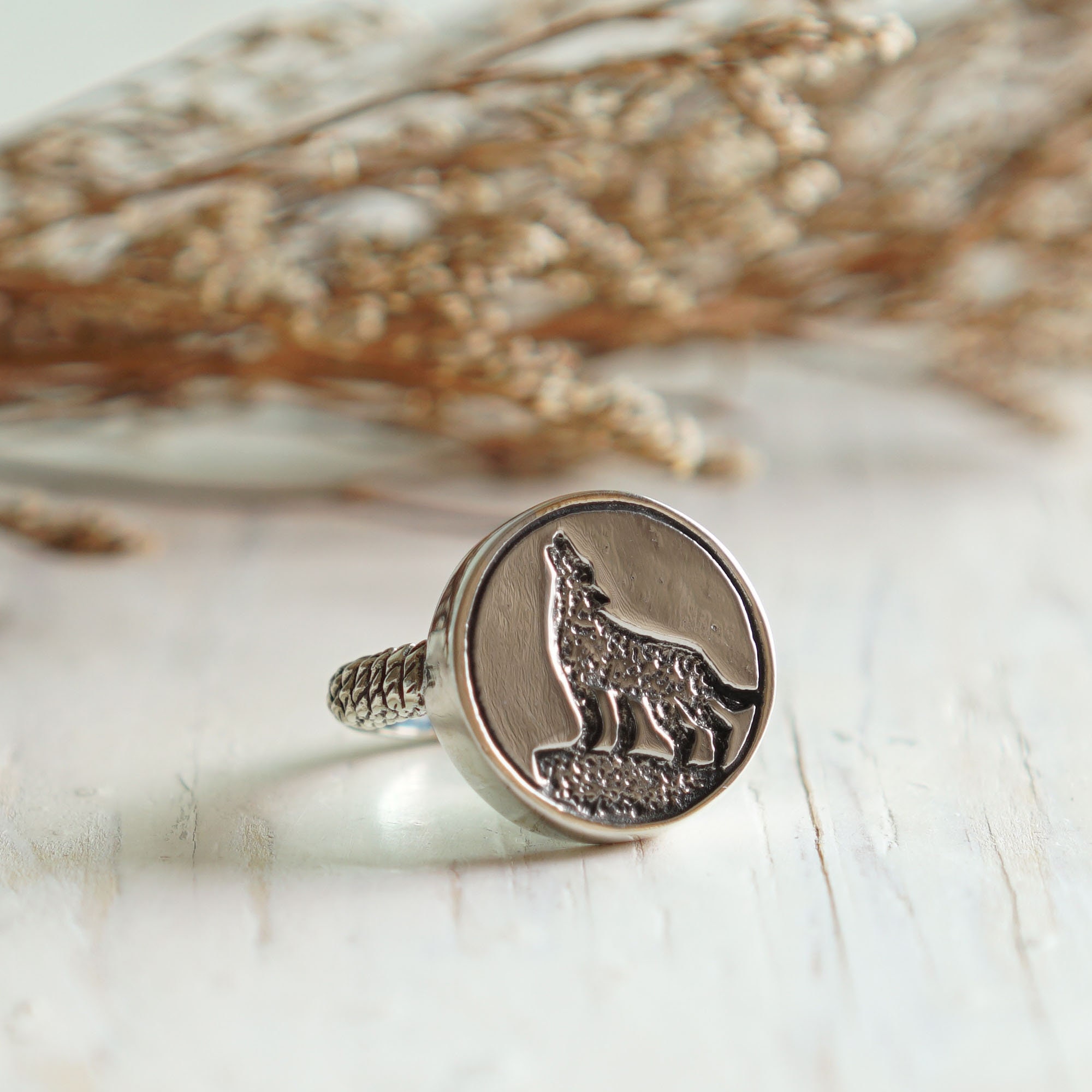 Wolf fox ring for men made of sterling silver 925 Viking style | Etsy