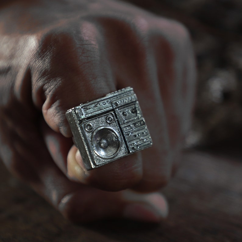 Radio Stereo Ring for Men Made of Sterling Silver 925 Vintage - Etsy