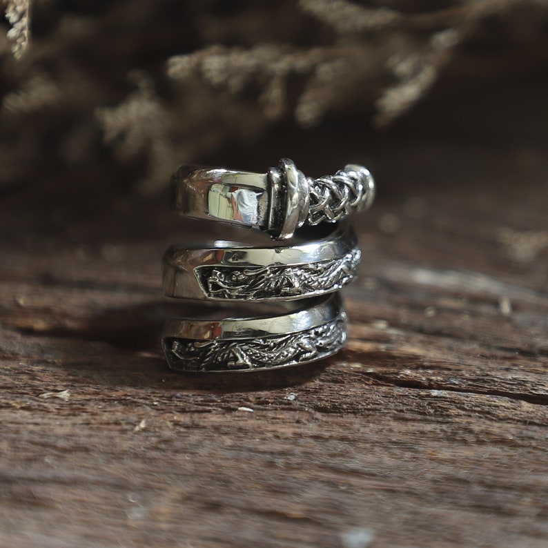 Samurai Sword Ring for Men Made of Sterling Silver 925 Japanese Style ...