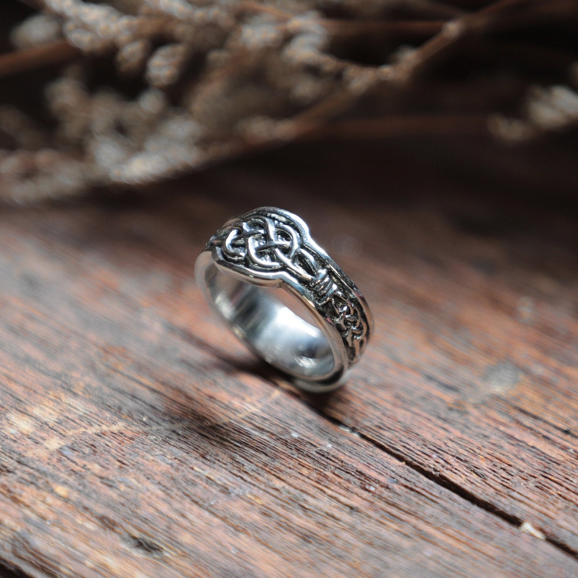 Valknut Viking Ring for Men Made of Sterling Silver 925 Style Odin ...