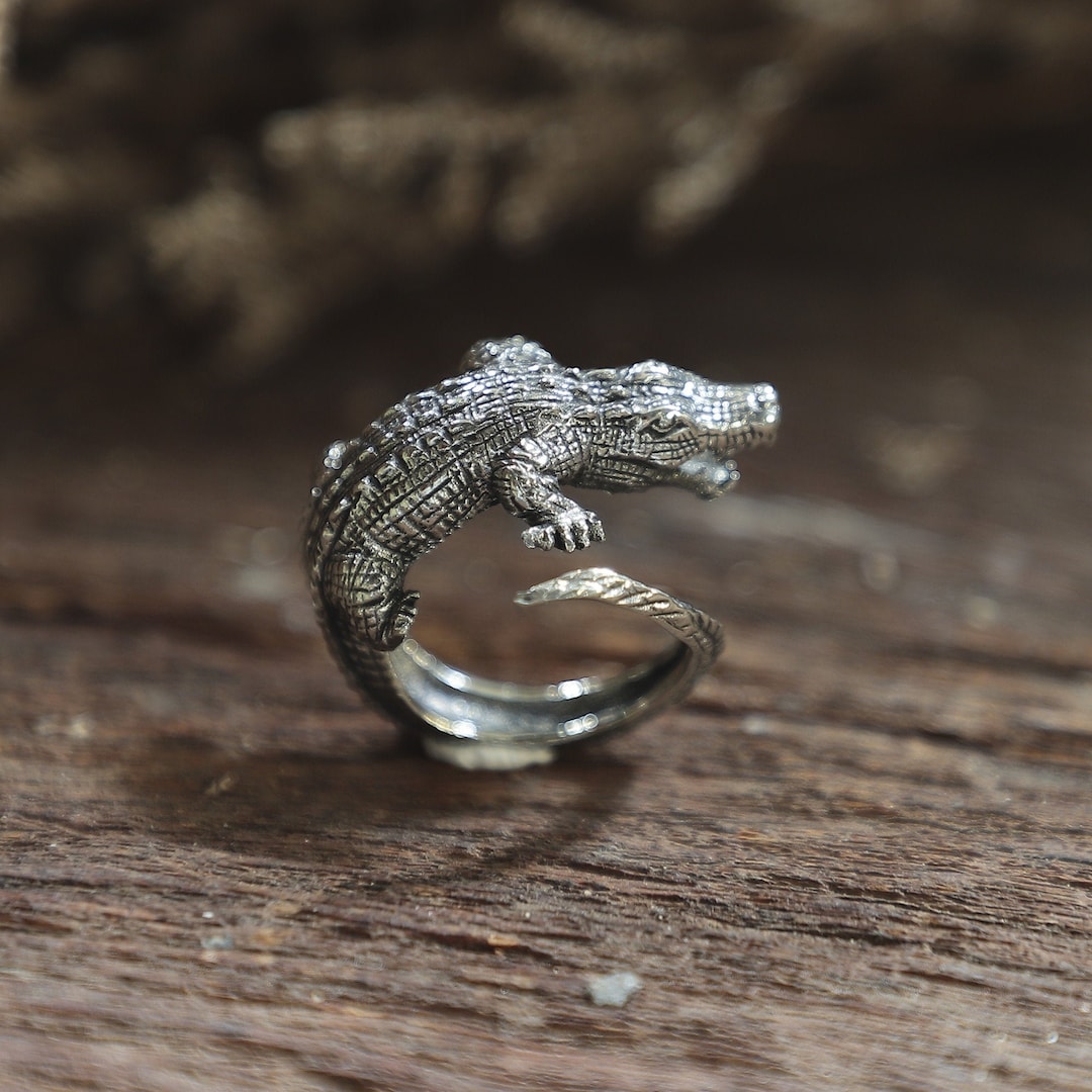 Crocodile Ring for Unisex Made of Sterling Silver 925 Bohemian Style - Etsy