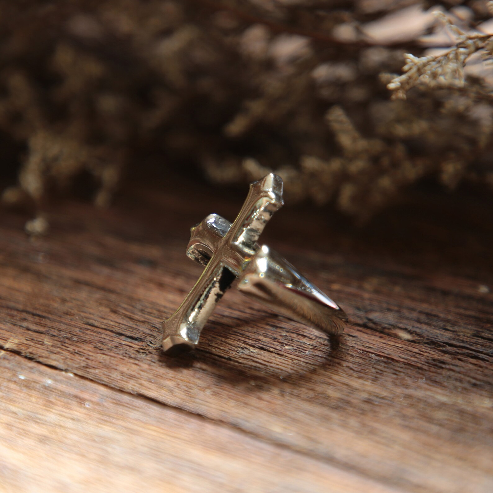 Cross Gothic Ring for Men Made of Sterling Silver 925 Vintage | Etsy