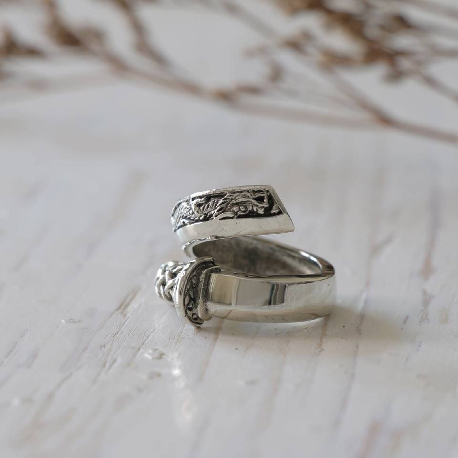 Samurai Sword Ring for Men Made of Sterling Silver 925 Japanese Style ...