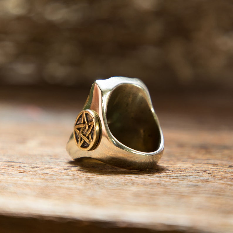 Sigil of Lucifer Pentagram Ring for Men Made of Sterling Silver 925 ...