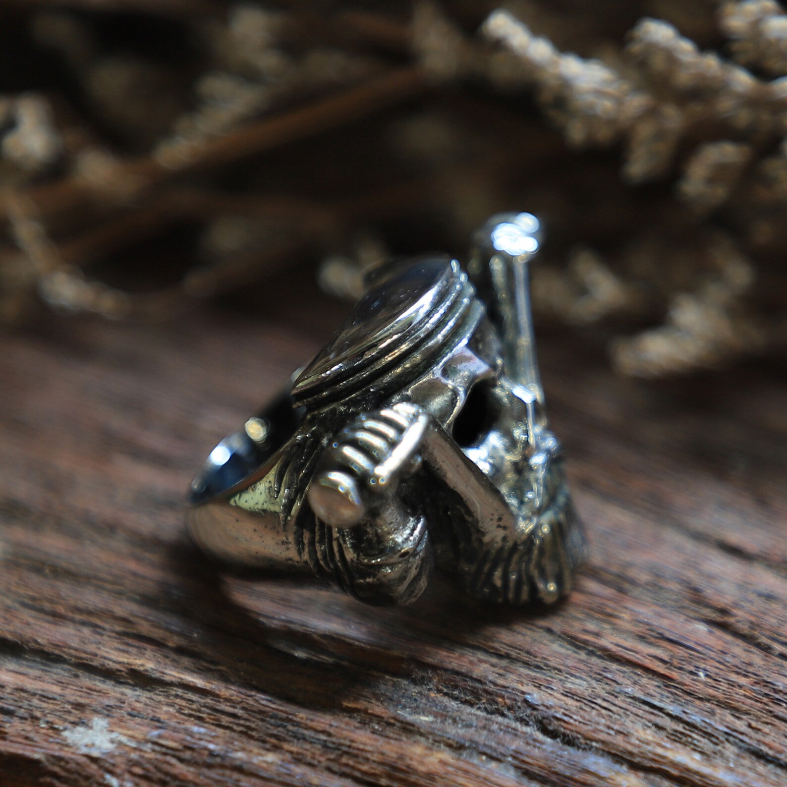 Skull Fire Piston Head Ring for Men Made of Sterling Silver | Etsy