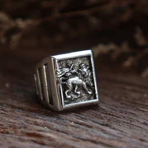 Rasta Lion of Judah Ring for Men Made of Sterling Silver 925 Reggae ...