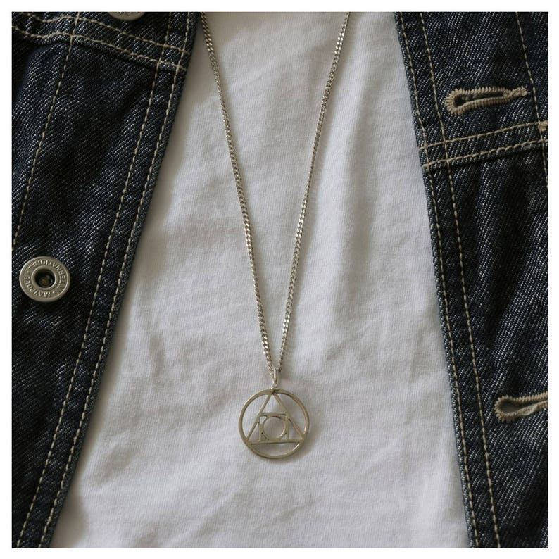 Alchemy pendant necklace for unisex made of sterling silver | Etsy