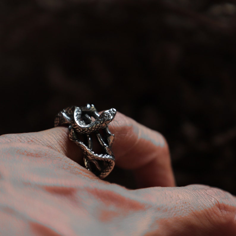 Crown of Thorns Snake Ring for Unisex Made of Sterling Silver - Etsy