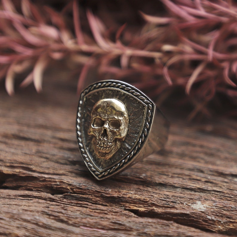 Skull Gothic Ring for Unisex Made of Sterling Silver 925 Biker - Etsy