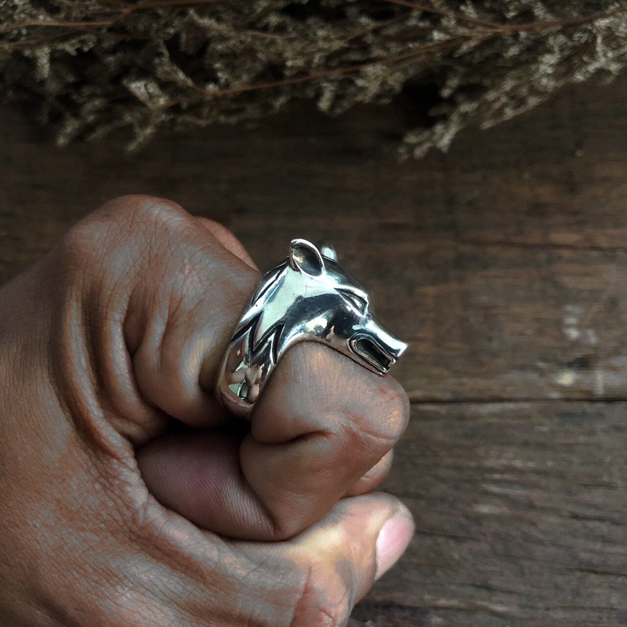 Wolf Fox Ring for Men Made of Sterling Silver 925 Biker Style | Etsy