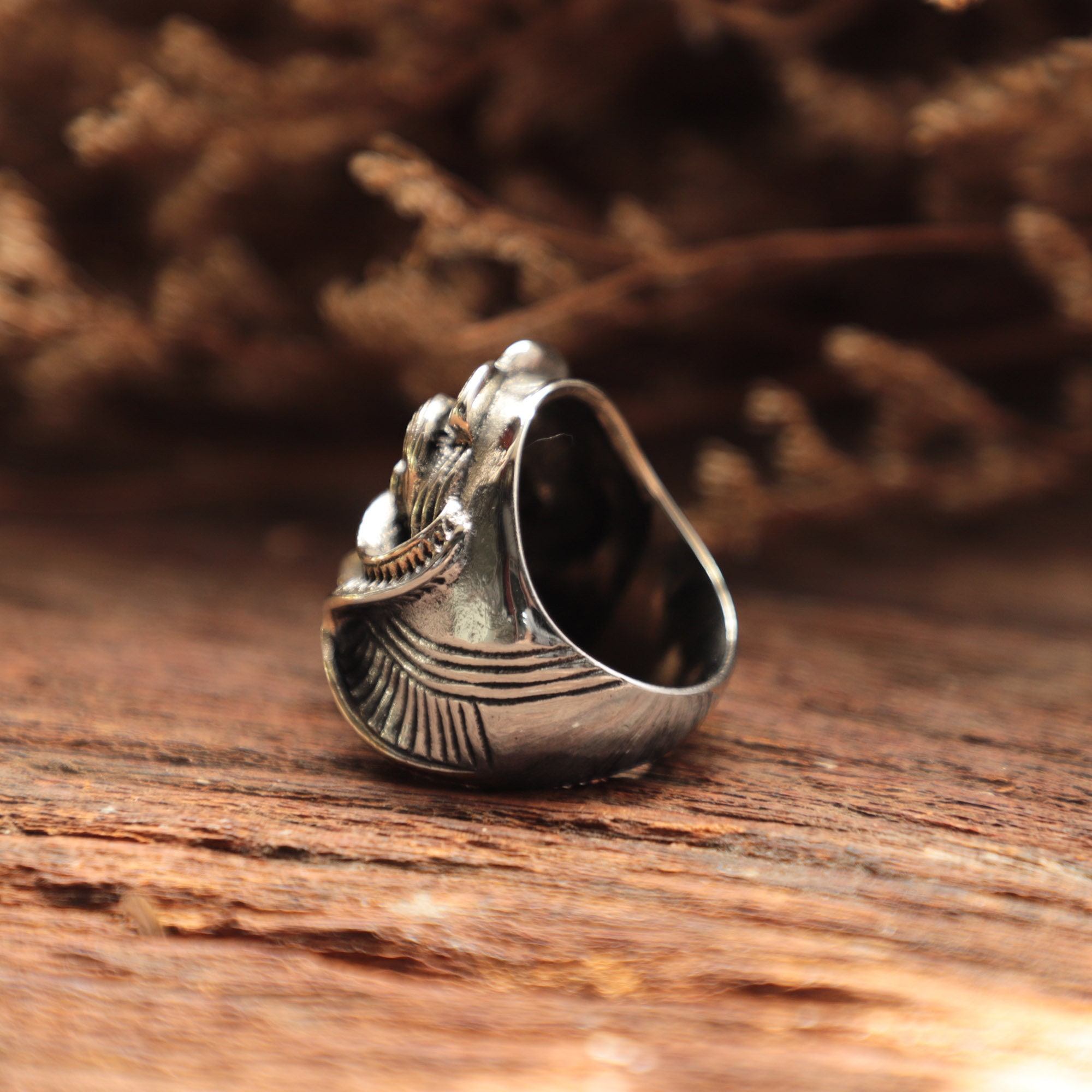 Geisha Samurai Mask ring for men made of sterling silver 925 | Etsy