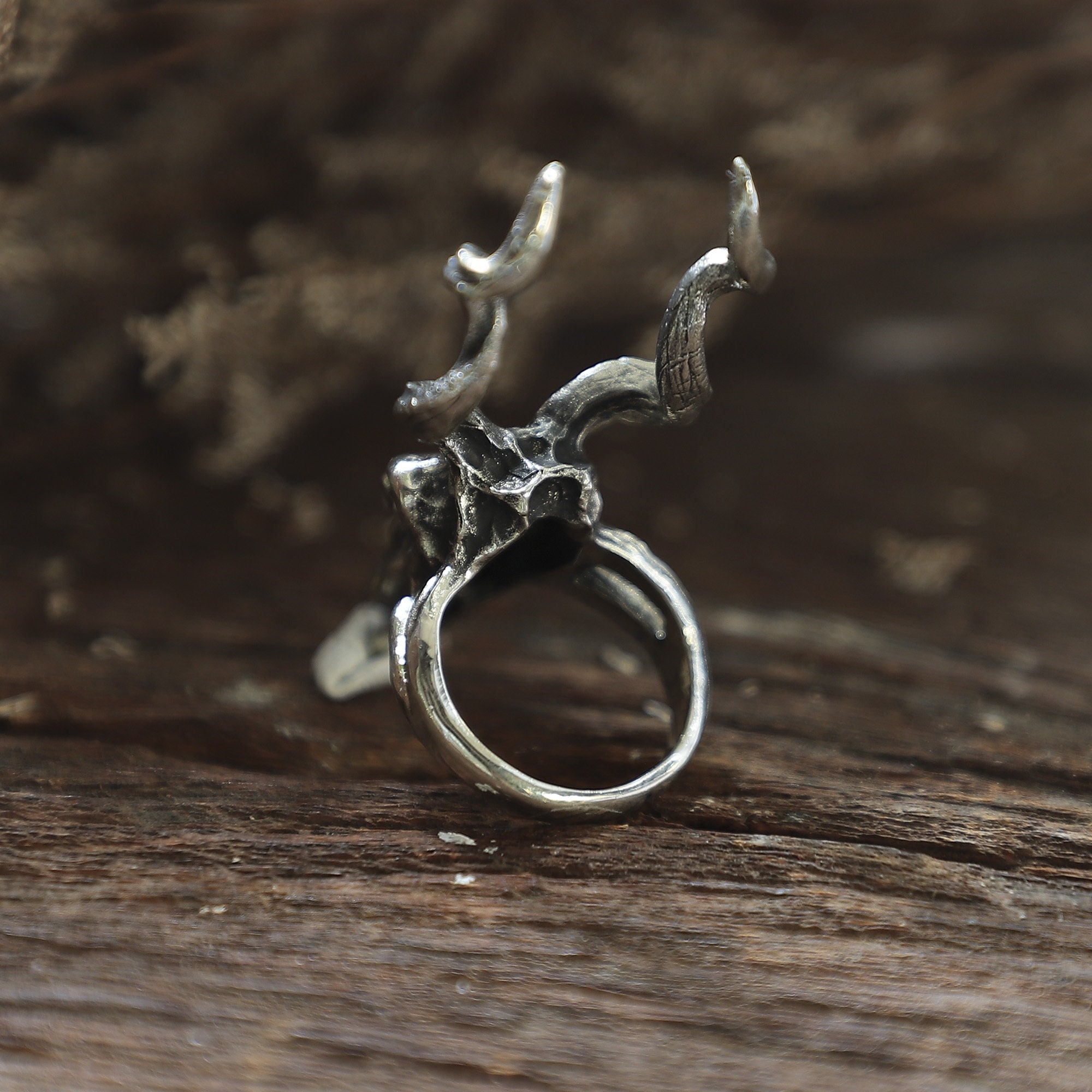 Deer Skull Ring for Women Made of Sterling Silver 925 Bohemian Style - Etsy