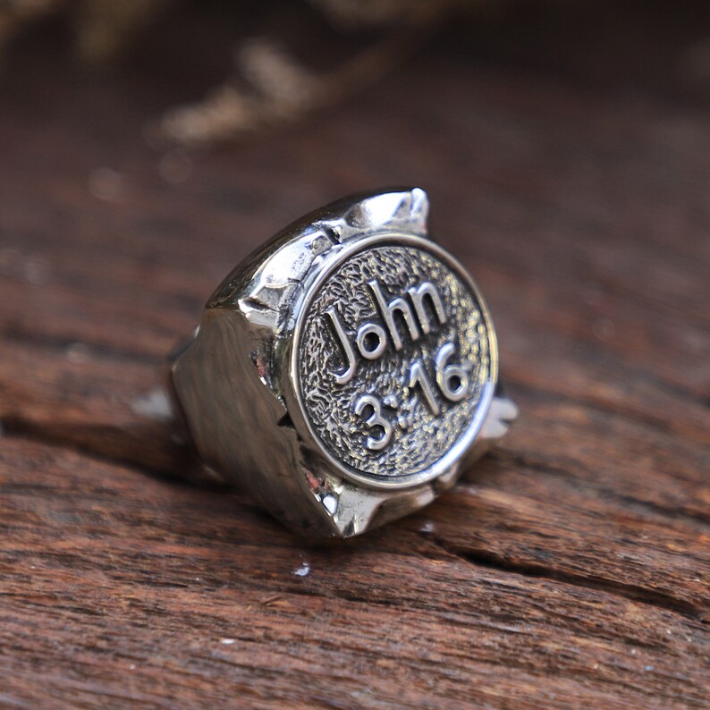 John 3:16 Ring for Men Made of Sterling Silver 925 Mexican | Etsy