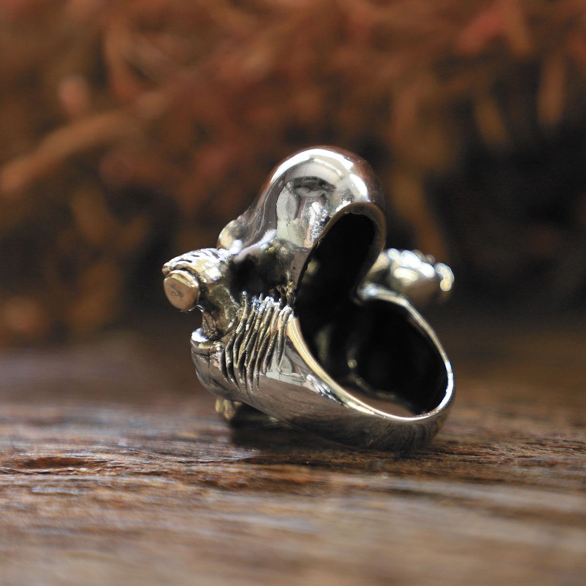 Skull Beard Ring for Men Made of Sterling Silver 925 Biker - Etsy