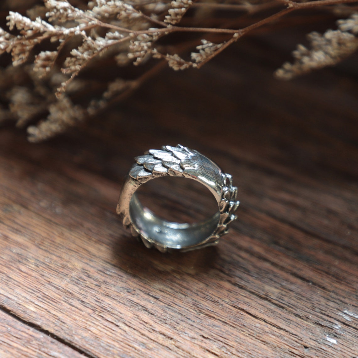 Dragon scales ring for unisex made of sterling silver 925 | Etsy