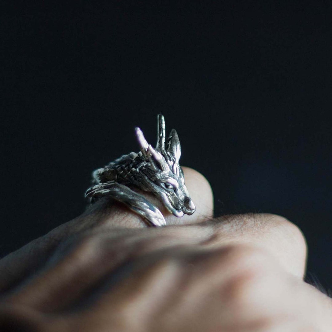 River Dragon Japanese Ring for Unisex Made of Sterling Silver 925 ...