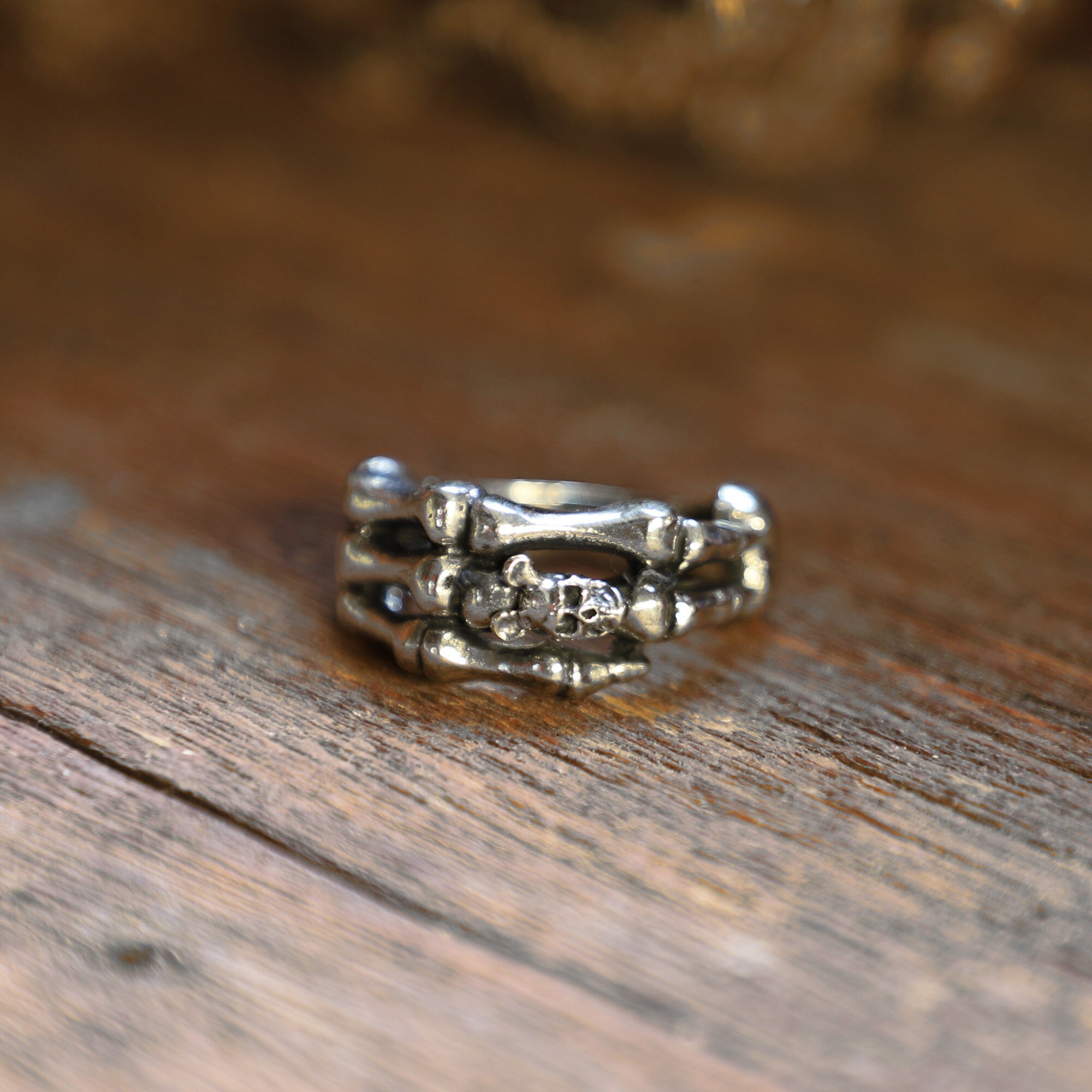 Finger Bone skull ring for men made of sterling silver 925 | Etsy
