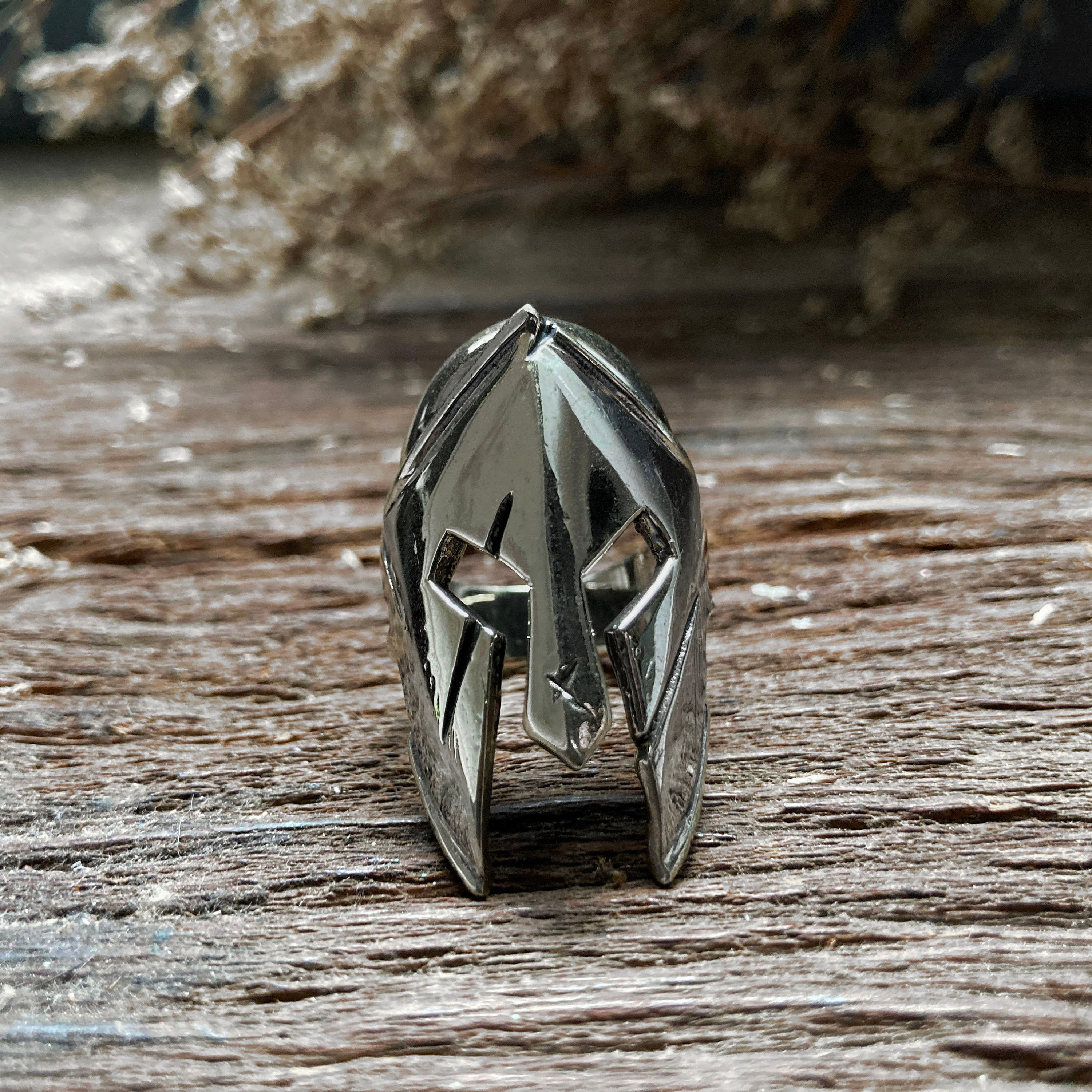 Spartan Mask Ring for Men Made of Sterling Silver 925 Biker | Etsy