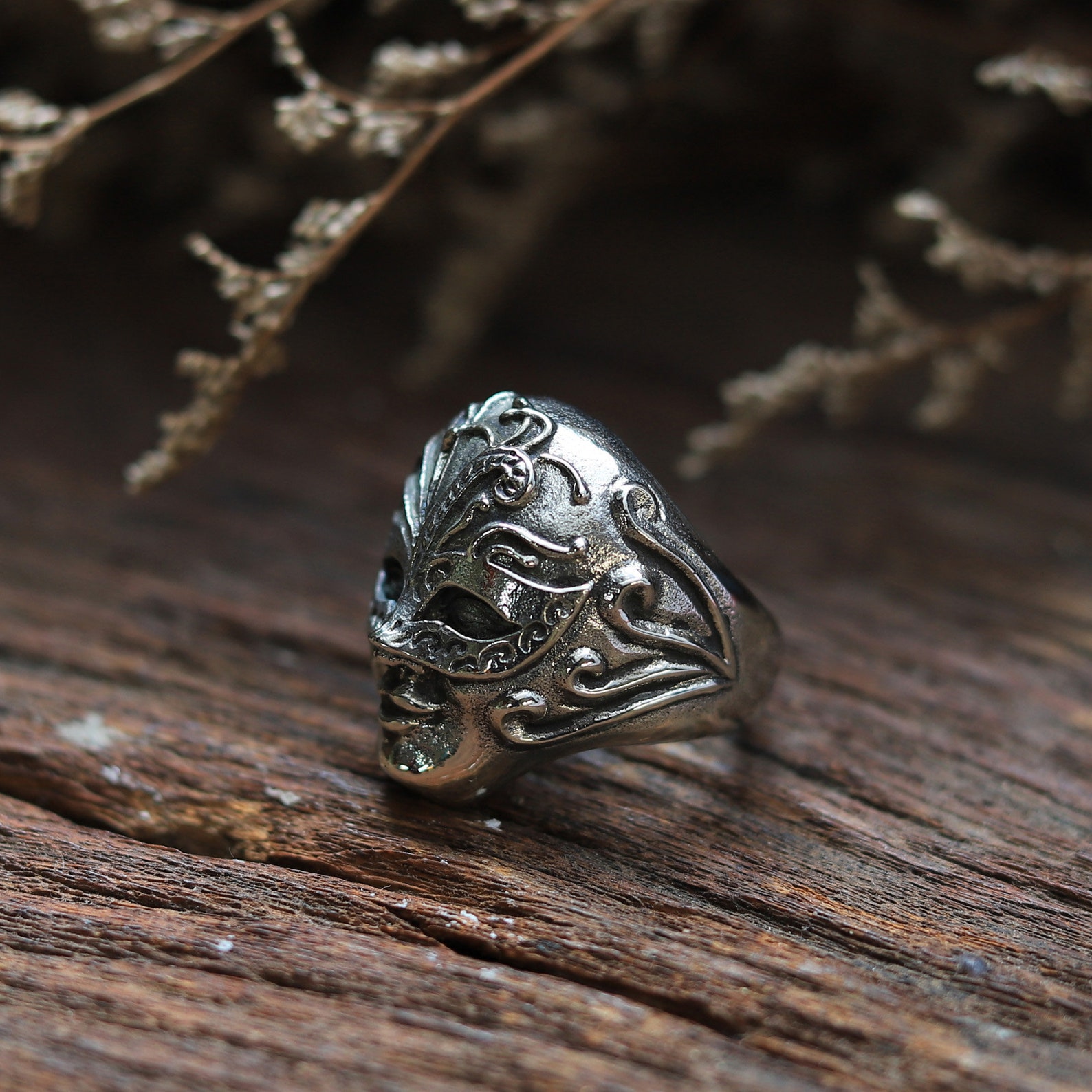 Masquerade Mask ring for unisex made of sterling silver 925 | Etsy