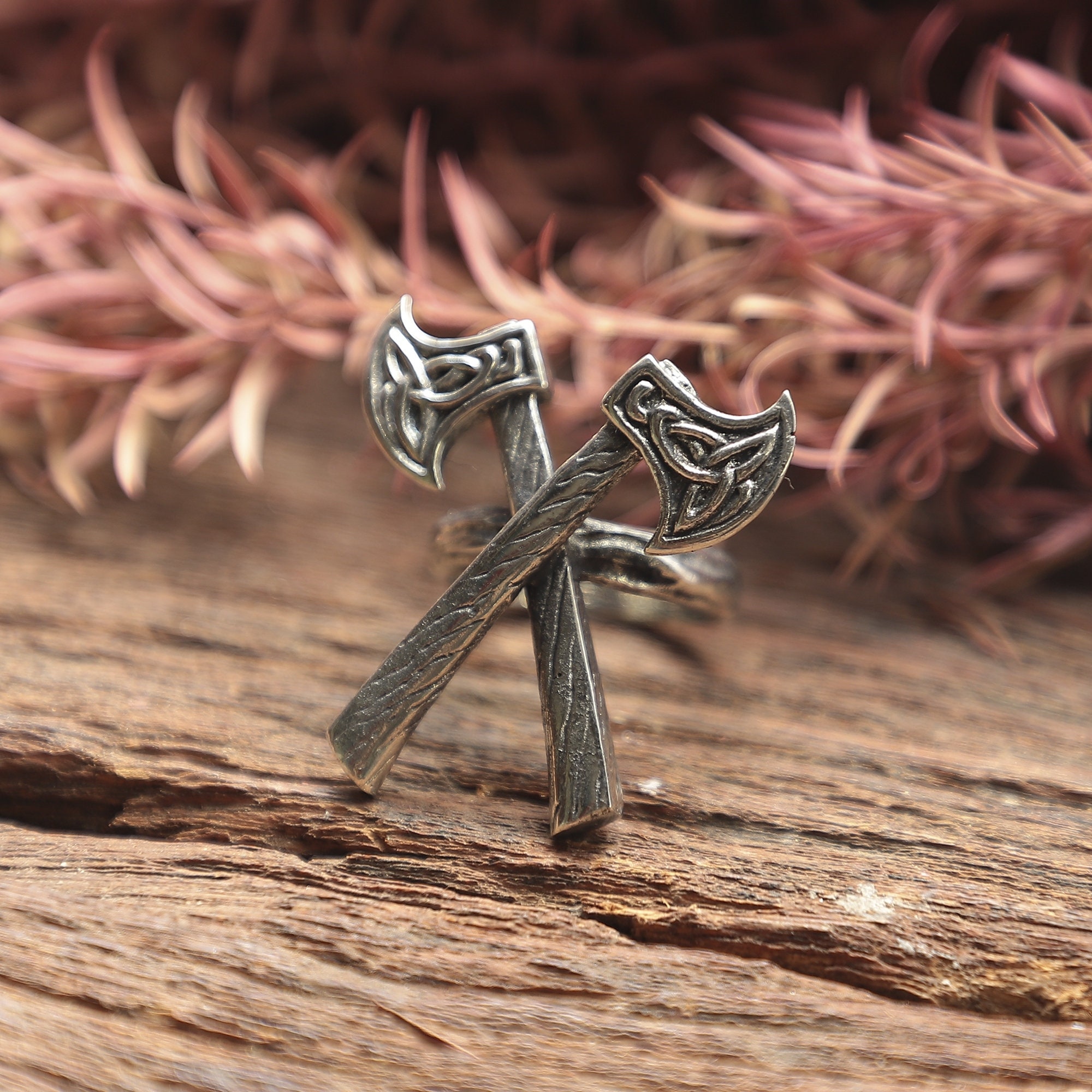 Odin axe ax ring for men made of sterling silver 925 Viking | Etsy