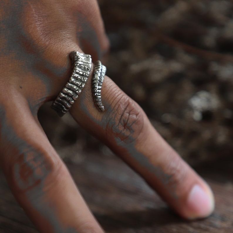 Horned Goat Ring for Men Made of Sterling Silver 925 Satanism - Etsy