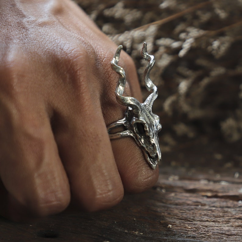 Deer Skull Ring for Women Made of Sterling Silver 925 Bohemian Style - Etsy