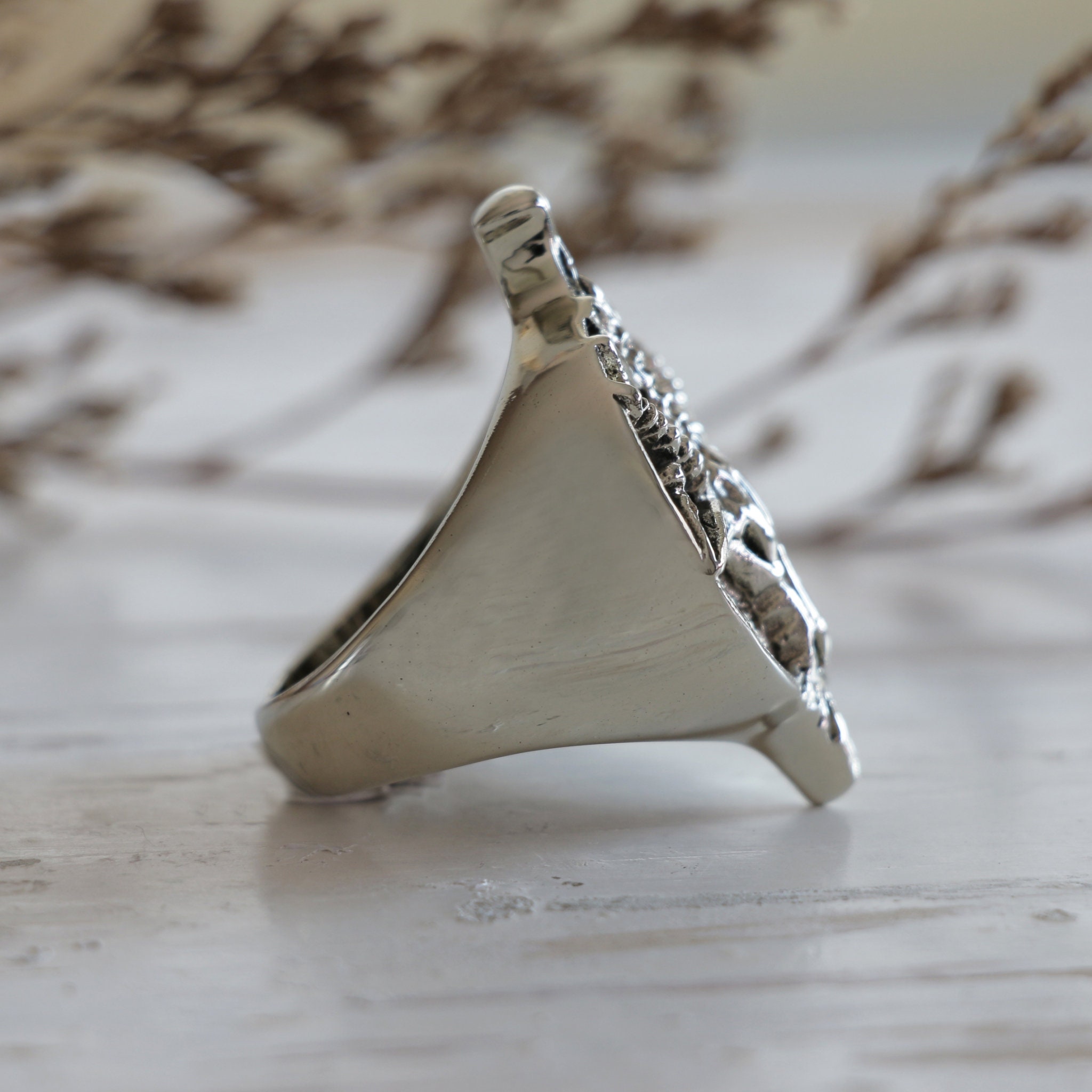 Pentagram Goat Ring for Men Made of Sterling Silver 925 Satan | Etsy