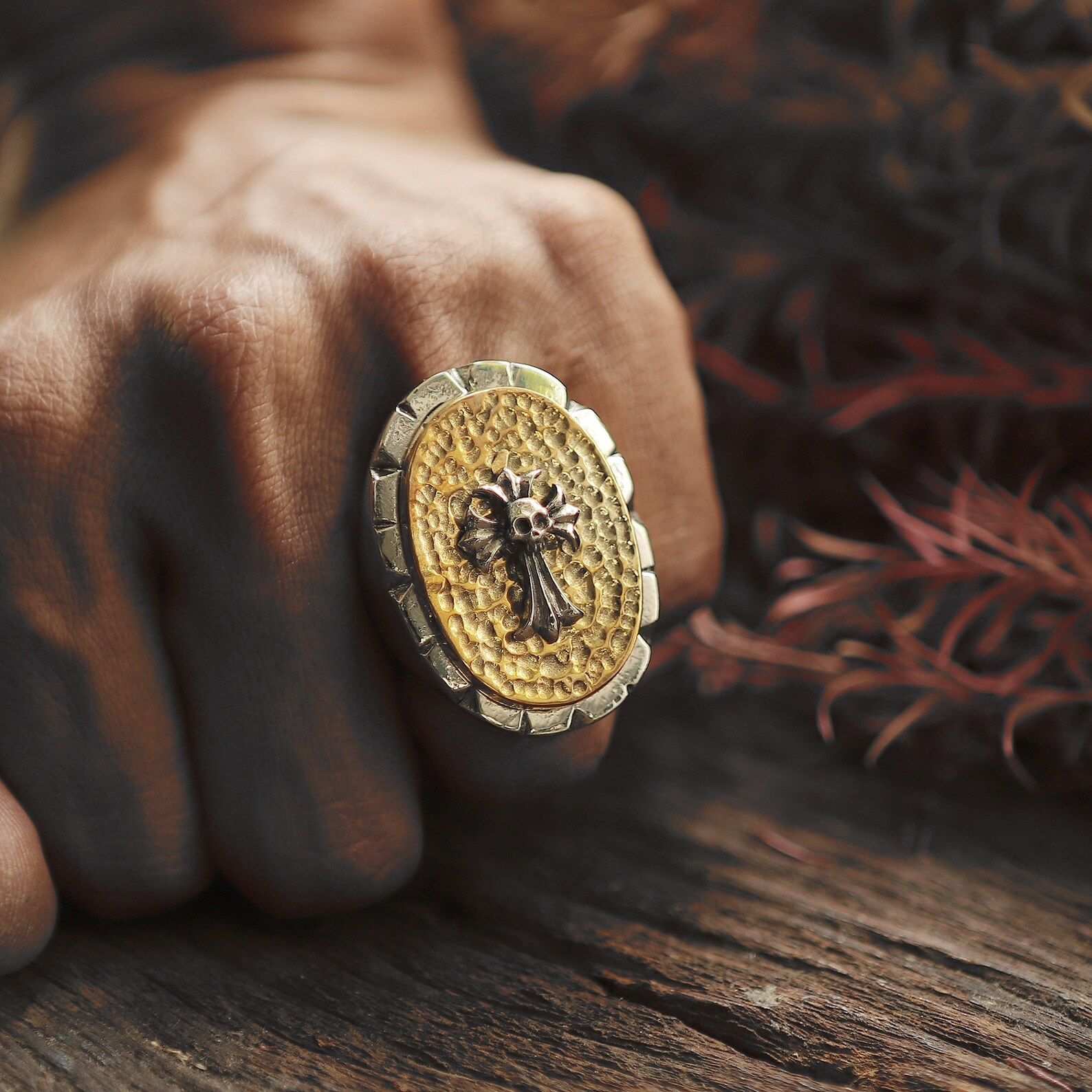 Cross Crucifix Gothic Ring for Men Made of Sterling Silver 925 - Etsy