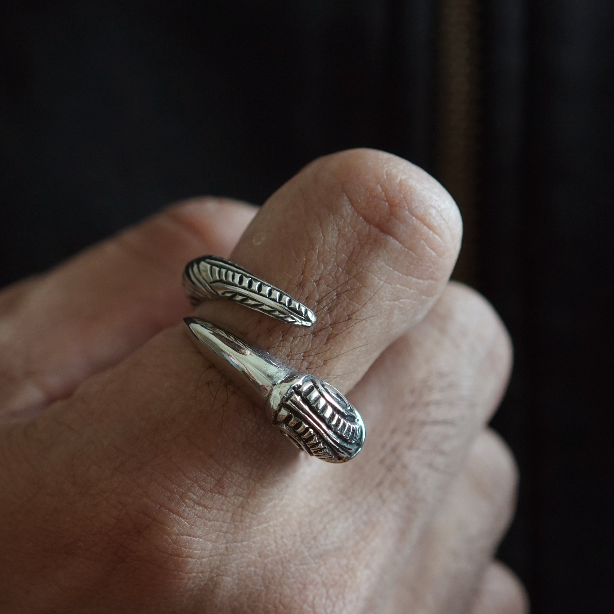 Odin Ravens Ring for man made of sterling silver 925 Viking | Etsy