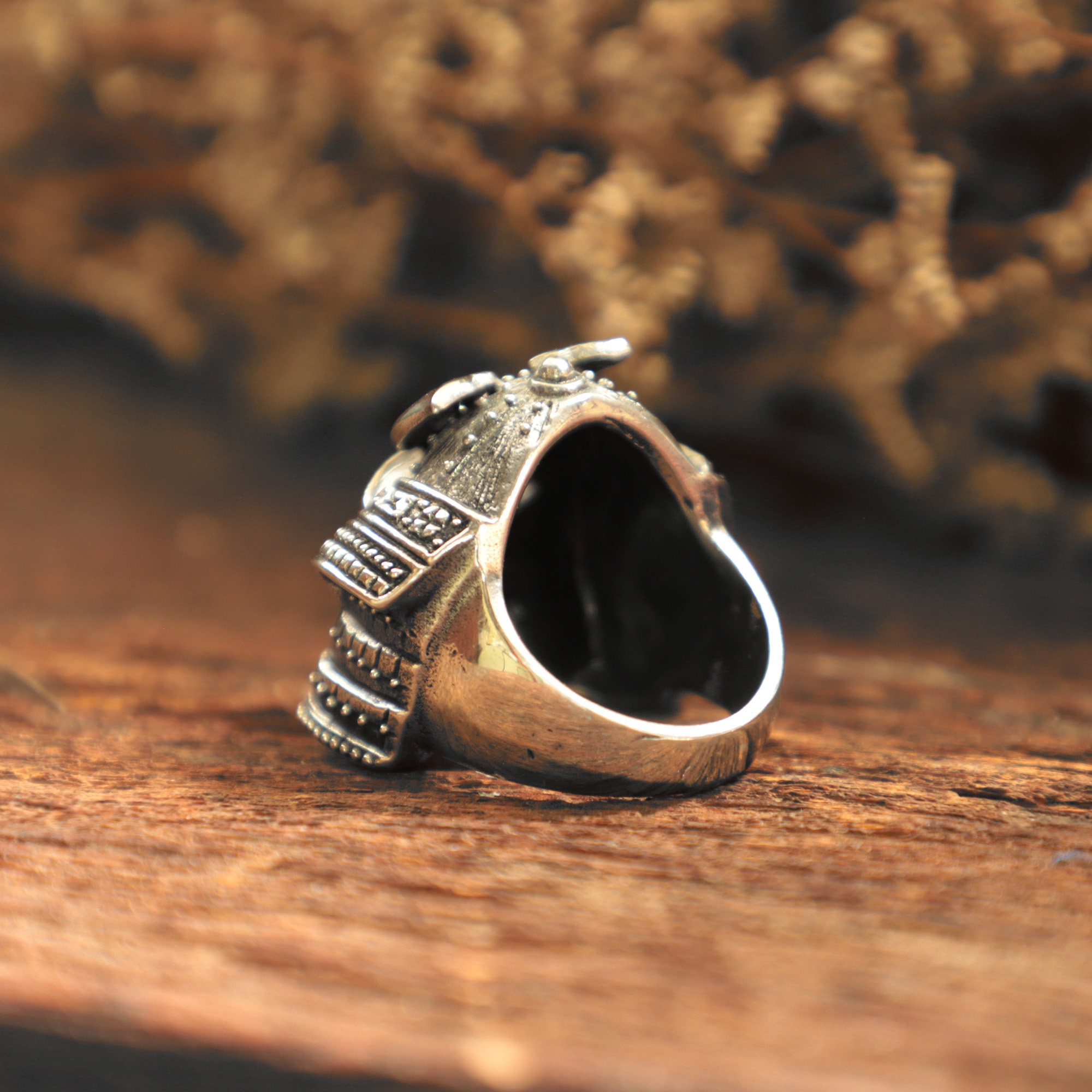 Samurai Mask ring for men made of sterling silver 925 biker | Etsy
