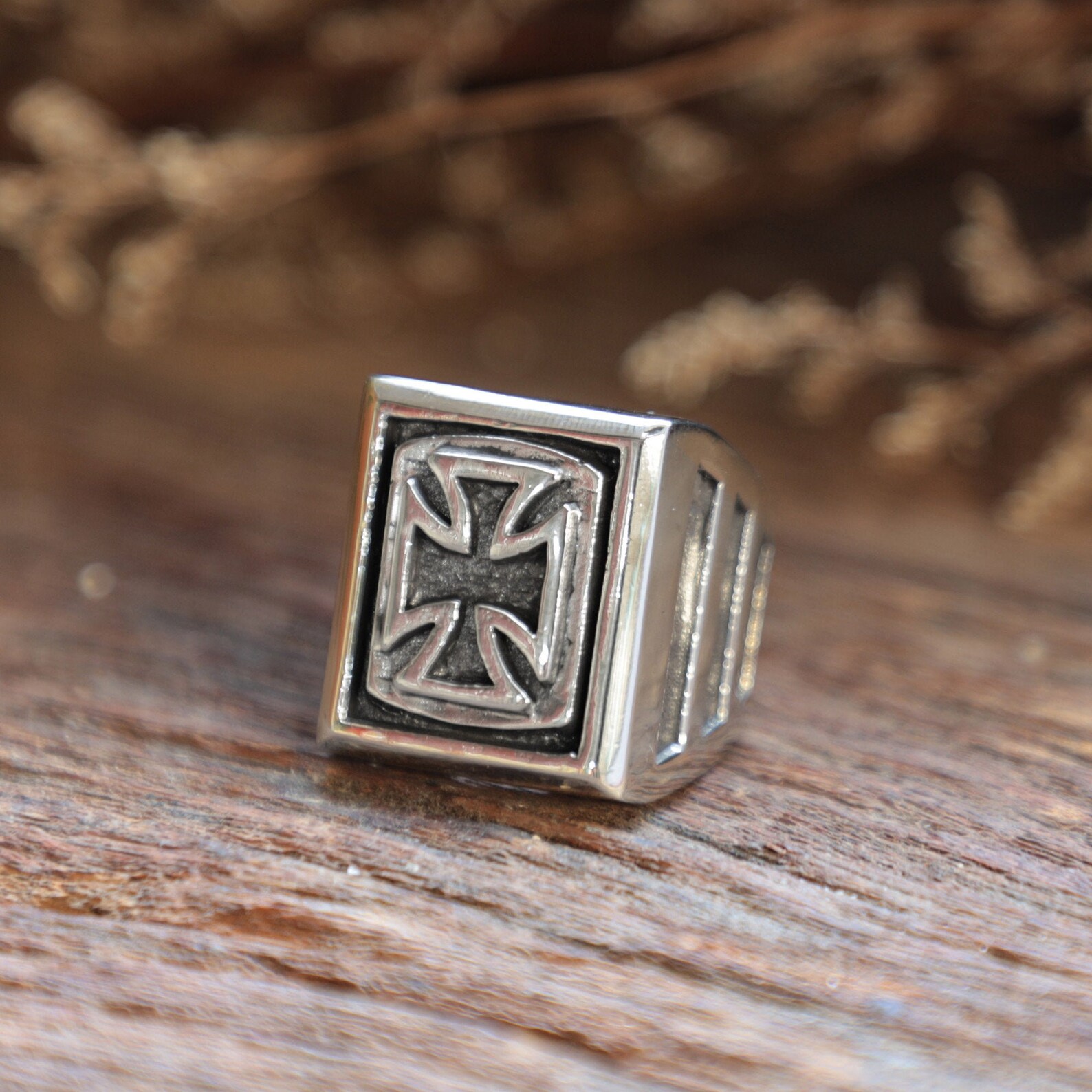 Iron Cross Ring for Men Made of Sterling Silver 925 Chopper - Etsy