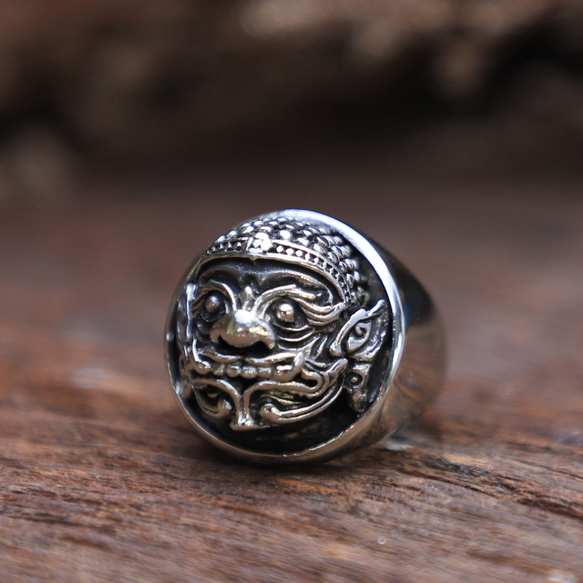 Ramayana Monster Ring for Unisex Made of Sterling Silver 925 Hindo ...