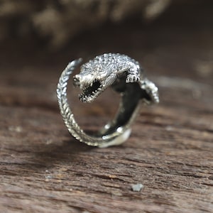 Crocodile Ring for Unisex Made of Sterling Silver 925 Bohemian Style - Etsy
