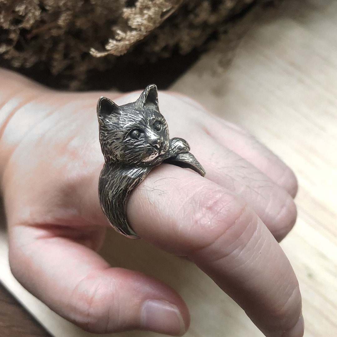Cat Ring for Unisex Made of Sterling Silver 925 Animal - Etsy