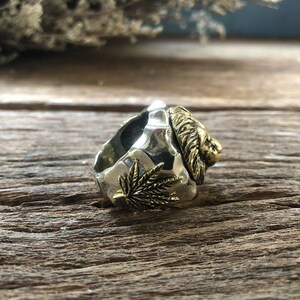 Rasta Lion of Judah Ring for Unisex Made of Sterling Silver 925 Reggae ...