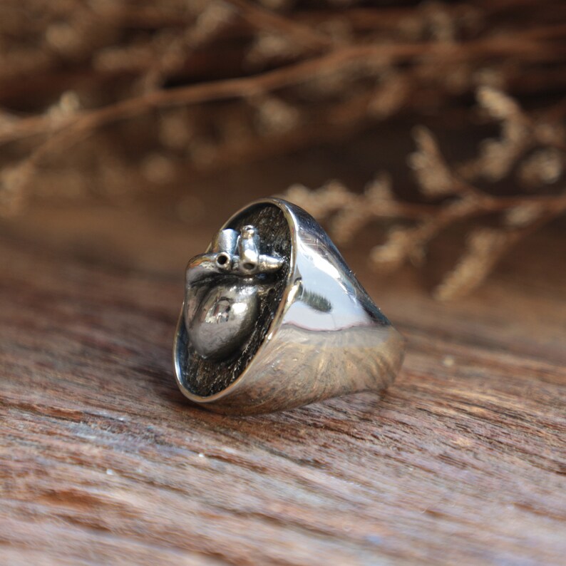 Human Heart Ring for Man Made of Sterling Silver 925 - Etsy