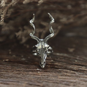 Deer Skull Ring for Women Made of Sterling Silver 925 Bohemian Style - Etsy