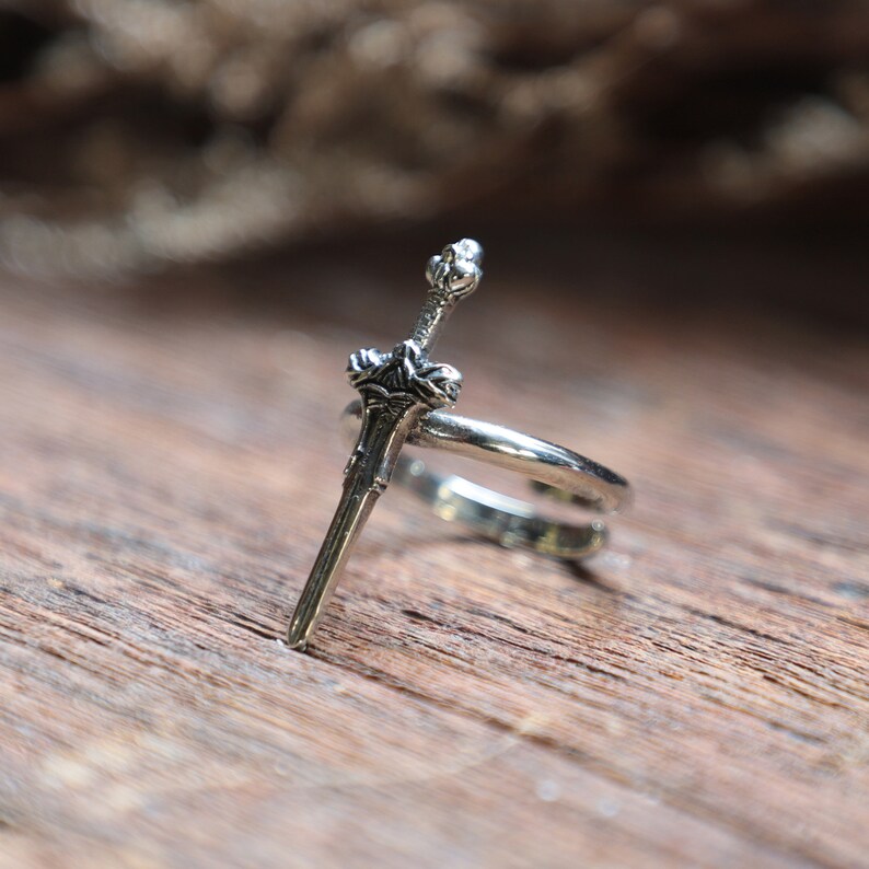 Medieval Sword Ring for Men Made of Sterling Silver 925 Viking - Etsy
