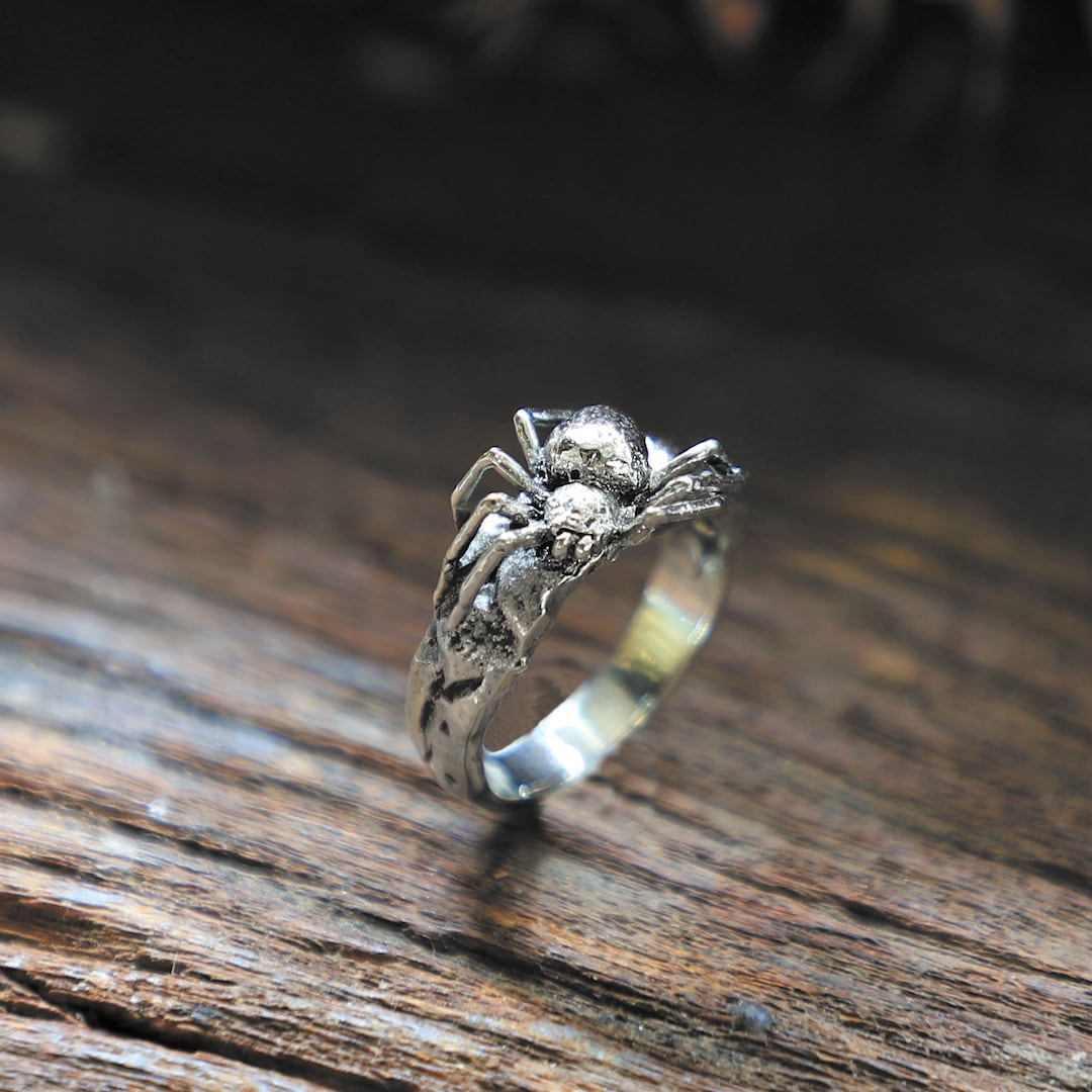 Spider Ring for Unisex Made of Sterling Silver 925 Gothic Style - Etsy