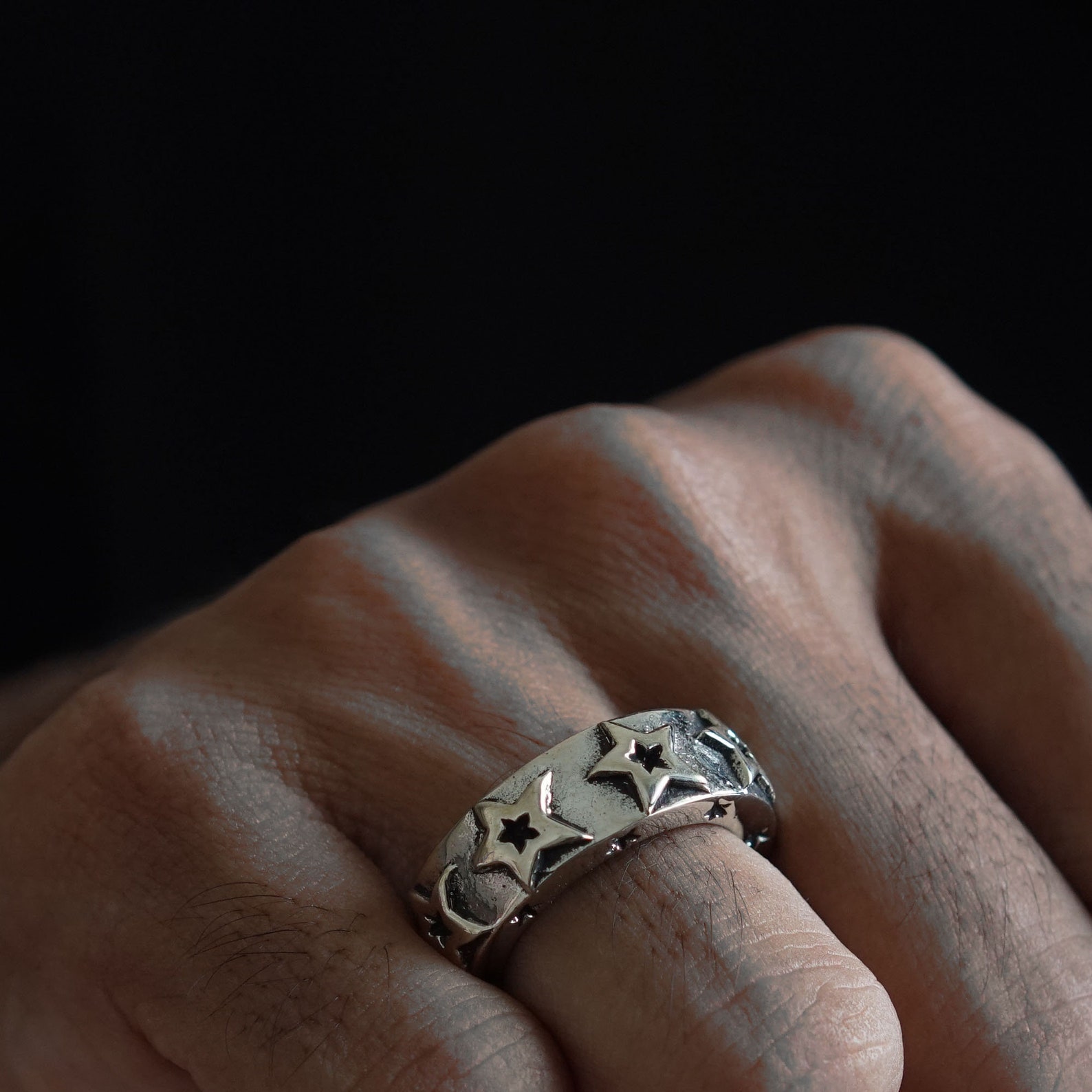 Western Star Ring for Men Made of Sterling Silver 925 Cowboy - Etsy