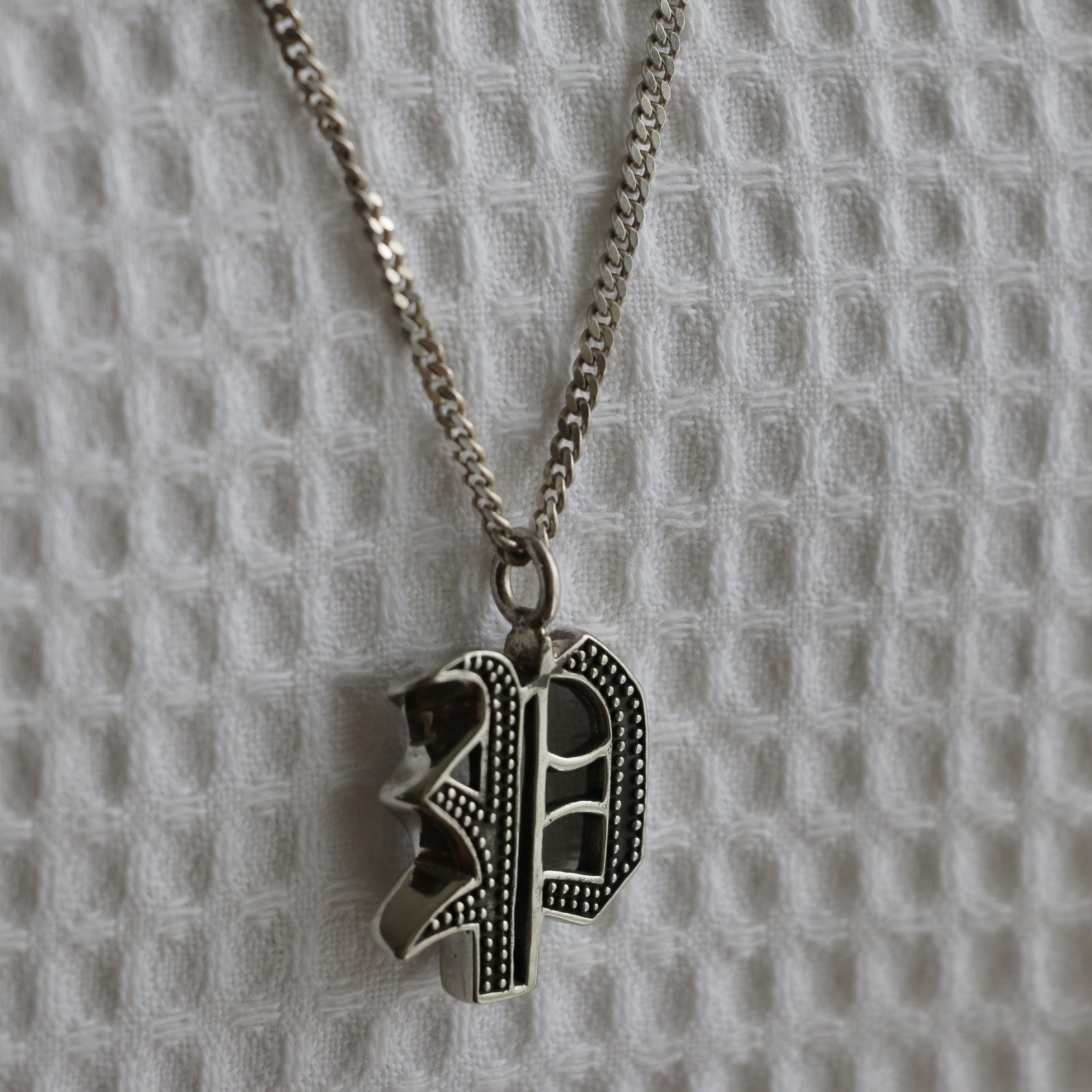 Alphabet P Pendant Necklace for Men Made of Sterling Silver | Etsy