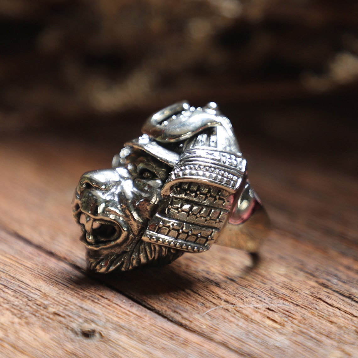 Samurai Lion Ring for Men Made of Sterling Silver 925 Japanese Style - Etsy