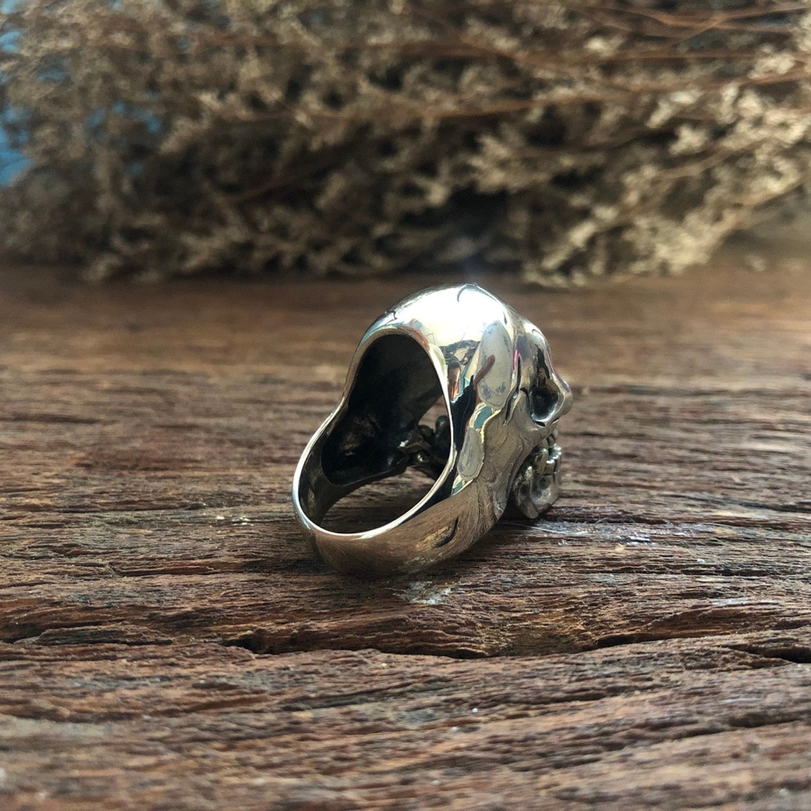 Biker Skull Ring for Men Made of Sterling Silver 925 Open - Etsy