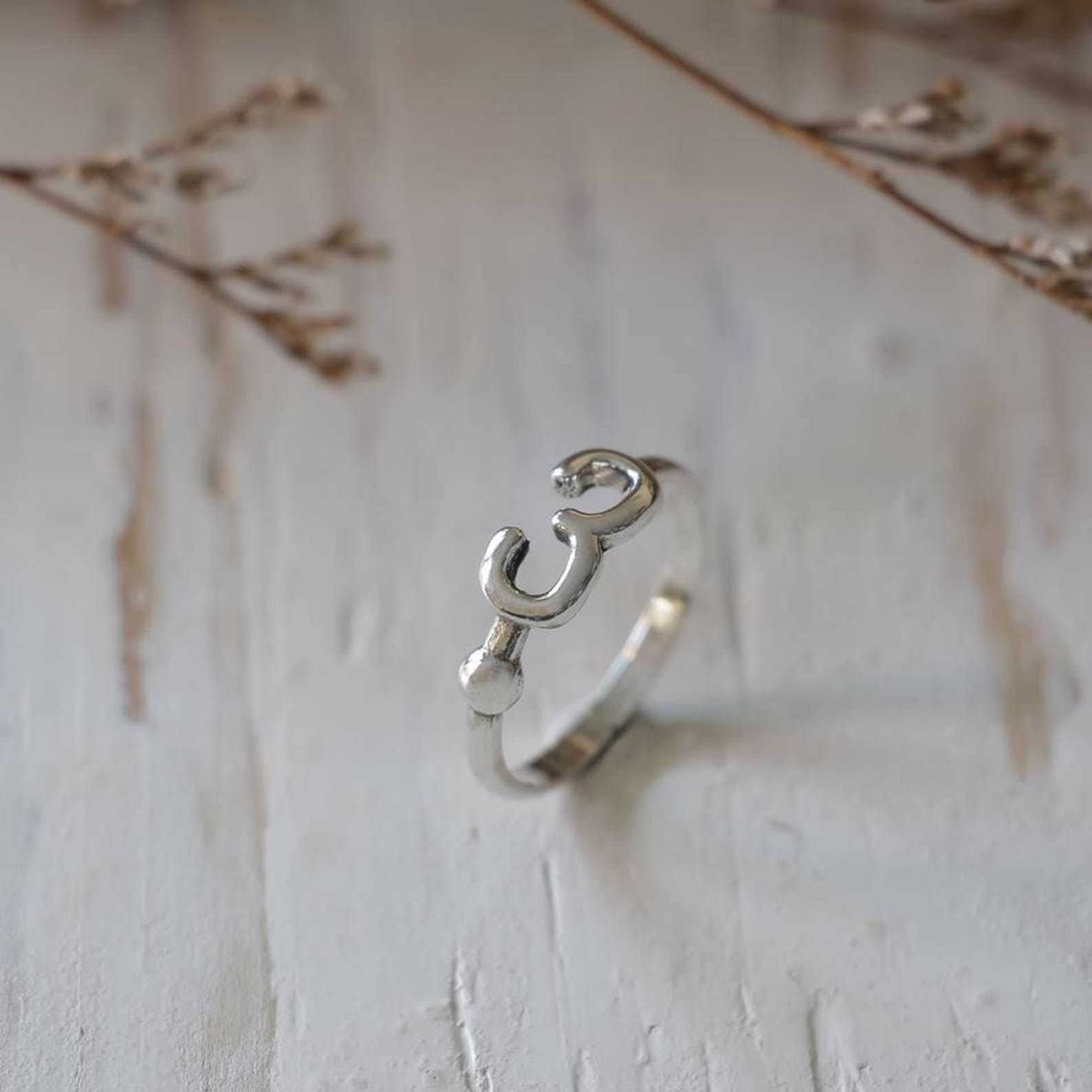 Three 3 Ring Custom Number for Women Made of Sterling Silver - Etsy