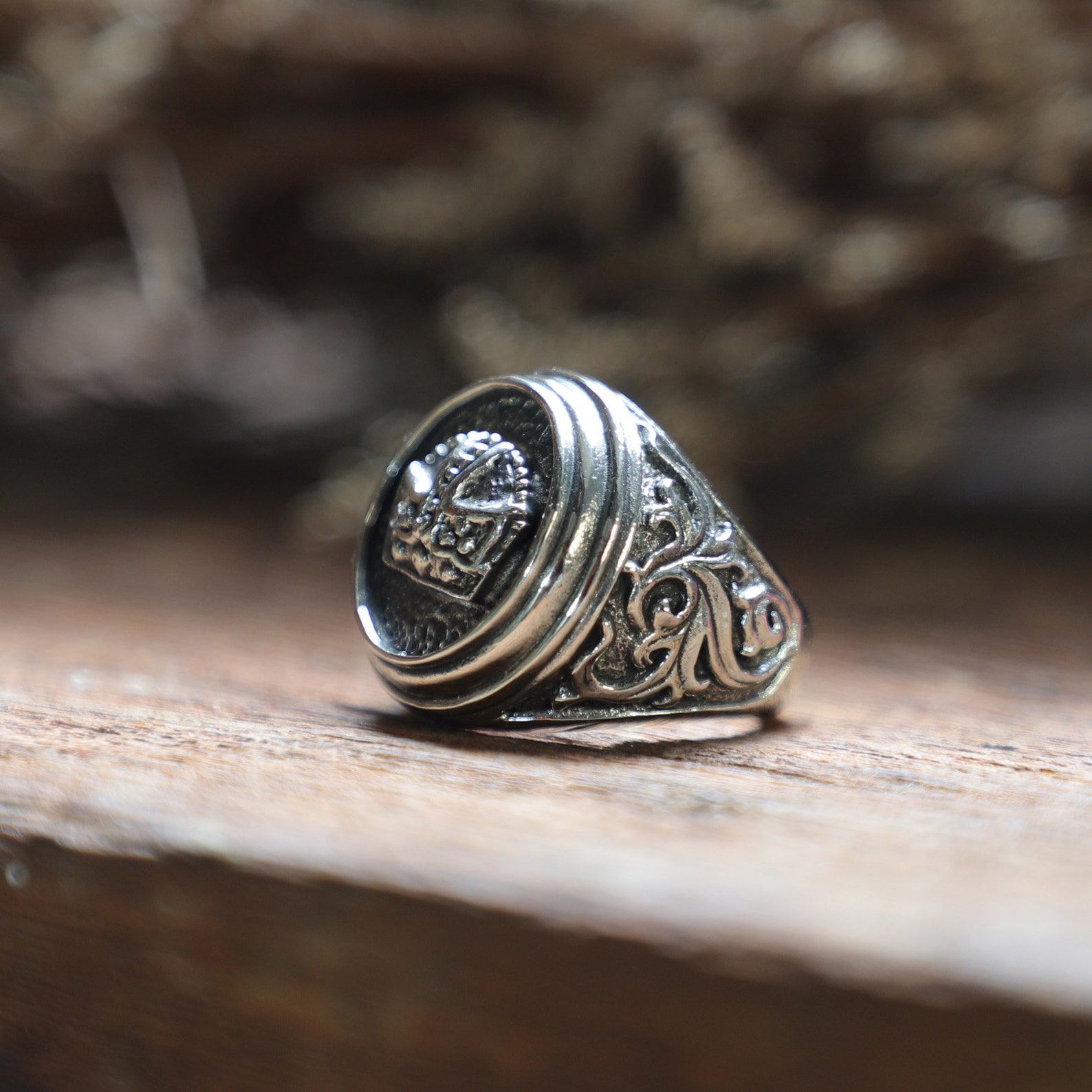 King Crown Ring for Men Made of Sterling Silver 925 Gothic | Etsy
